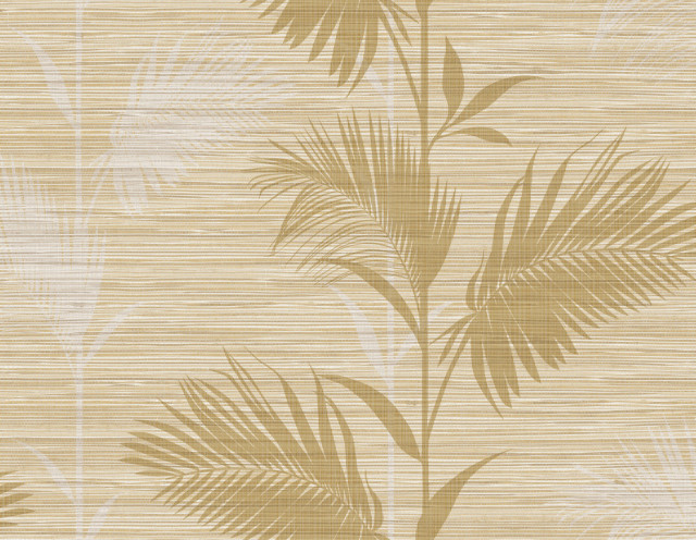Away On Holiday Beige Palm Wallpaper, Sample - Tropical - Wallpaper ...