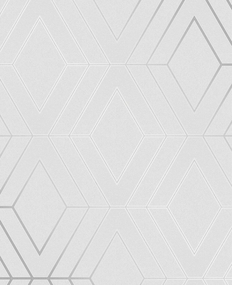 Adaline Light Grey Geometric Wallpaper - Contemporary - Wallpaper - by ...