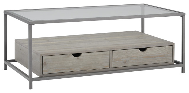 Beachfront Cocktail Table in Sand Drift/Nickel - Transitional - Coffee ...