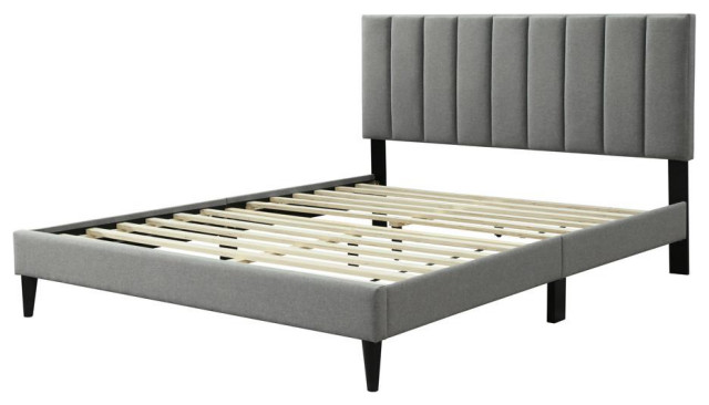 Millie Upholstered Queen Bed In A Box - Contemporary - Platform Beds ...