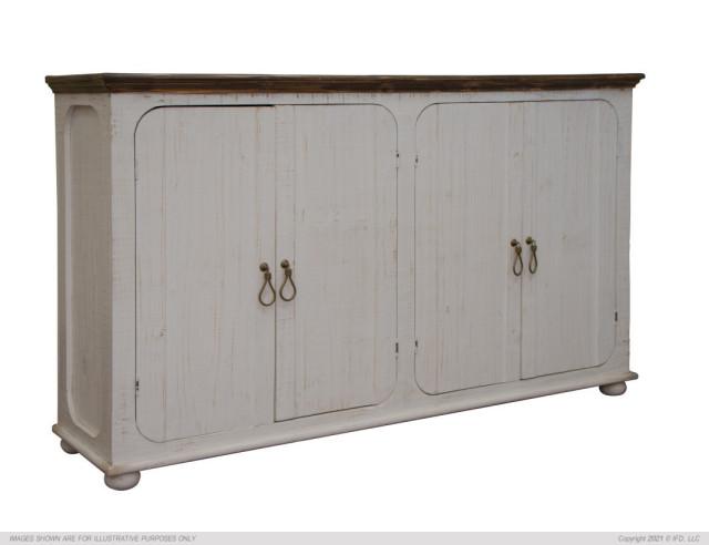 Alba Solid Pine Wood Rustic Farmhouse Console Table - French Country ...