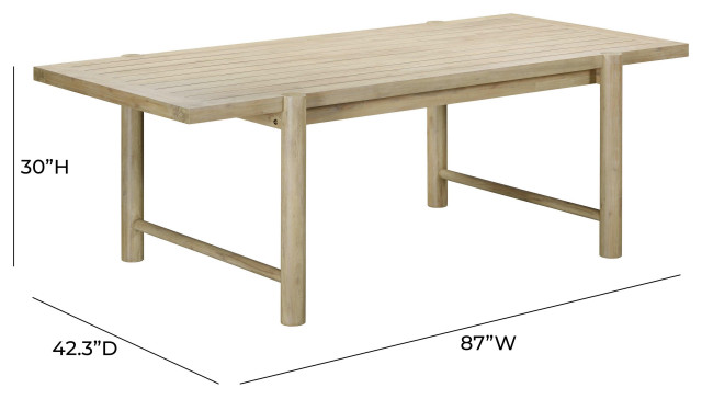 Gata Light Teak Outdoor Rectangular Dining Table - Transitional - Outdoor Dining Tables - by TOV ...