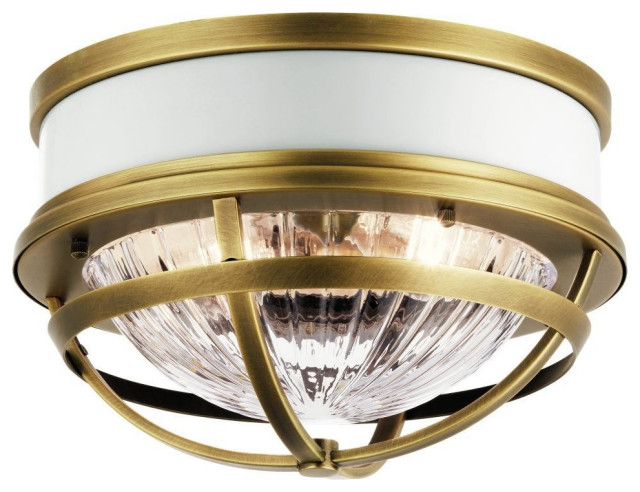 2 Light Flush Mount, Coastal Style, 7.75"Hx12"W - Beach Style - Flush ...