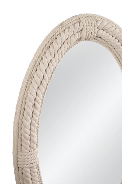 White Rope Wall Mirror Mila Horizontal Vertical Hanging - Beach Style ...