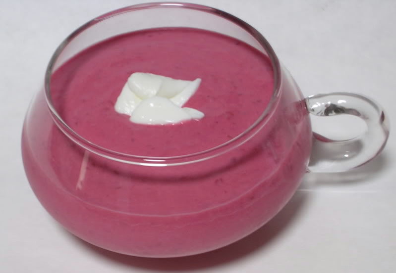 Mmmmmm! Chilled Raspberry Soup! (recipe & photo)