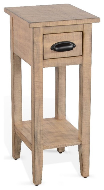 Sunny Designs Marina Farmhouse Mahogany Wood Chair Side Table in Beige ...