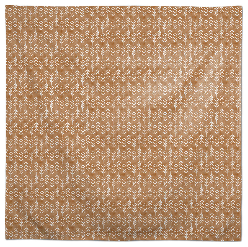 Leaves on Copper 58x58 Tablecloth, 58x58 - Contemporary - Tablecloths ...