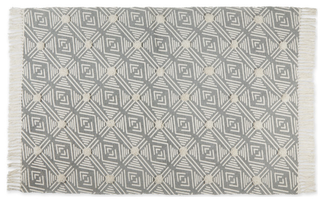 Geometric Textured Fringe - Stone - 4 X 6 Ft - Area Rugs - by ...