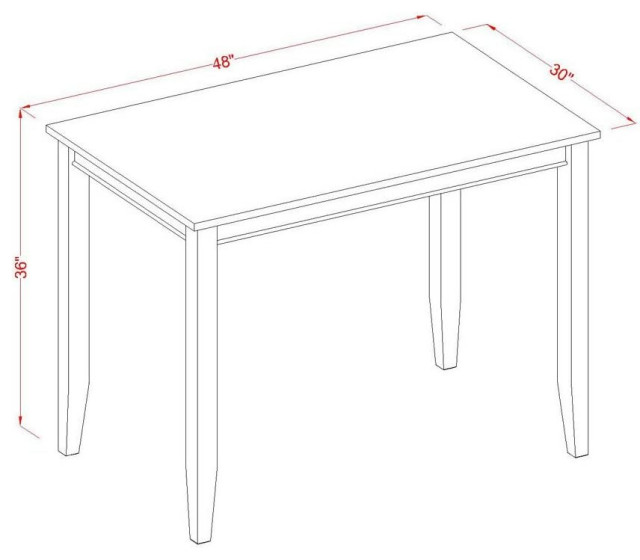Buckland Counter Height Rectangular Table 30x48 in Black Finish ...