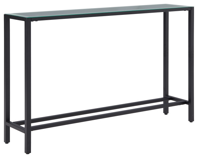 Waxholme Narrow Long Console Table With Mirrored Top - Transitional ...