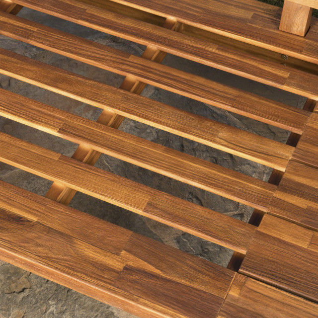 Adelia Outdoor Acacia Wood 5 Seater Sectional Sofa Set with Cushions ...