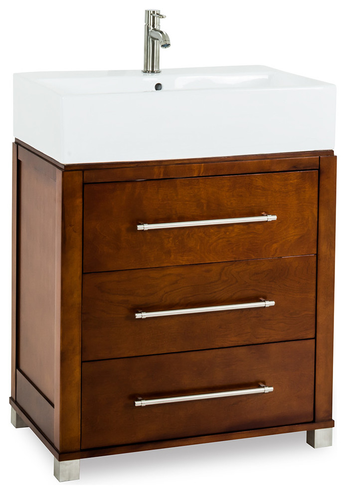 Jeffrey Alexander Briggs 28" Chocolate Vanity - Contemporary - Bathroom ...