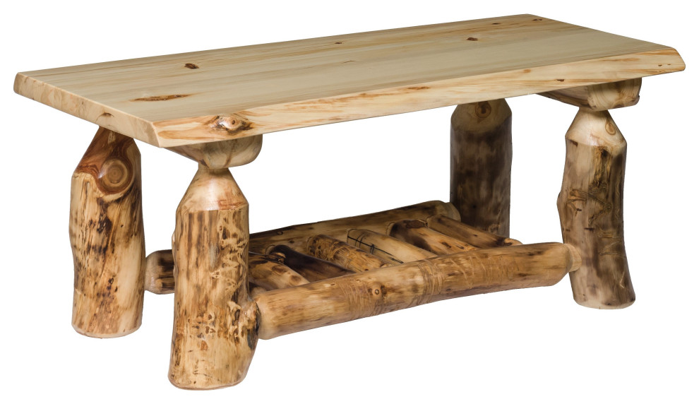 Rustic Aspen Log Coffee Table - Rustic - Coffee Tables - by Furniture ...