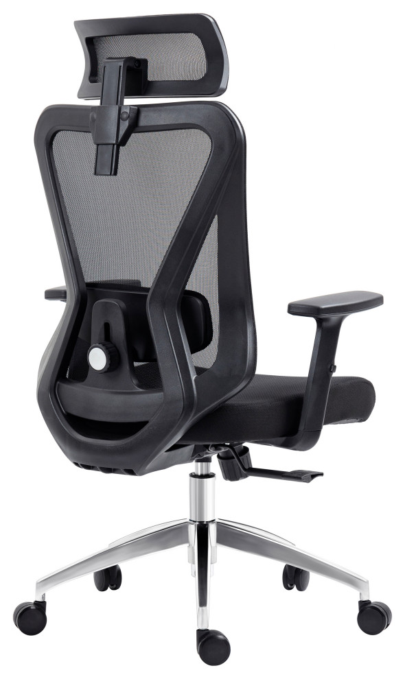 Techni Mobili Truly Ergonomic Mesh Office Chair with Headrest, Black ...
