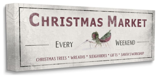 Rustic Christmas Market Sign Holiday Activity List, 17 x 40 ...