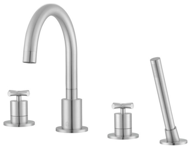 Ava Two Handle Roman Tub Faucet in Brushed Nickel - Contemporary - Tub ...