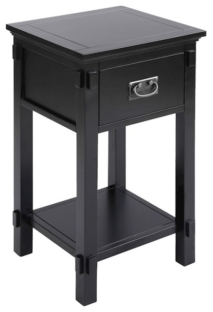 Stein World Cheboygan 1-Drawer Accent Table, Black - Transitional ...