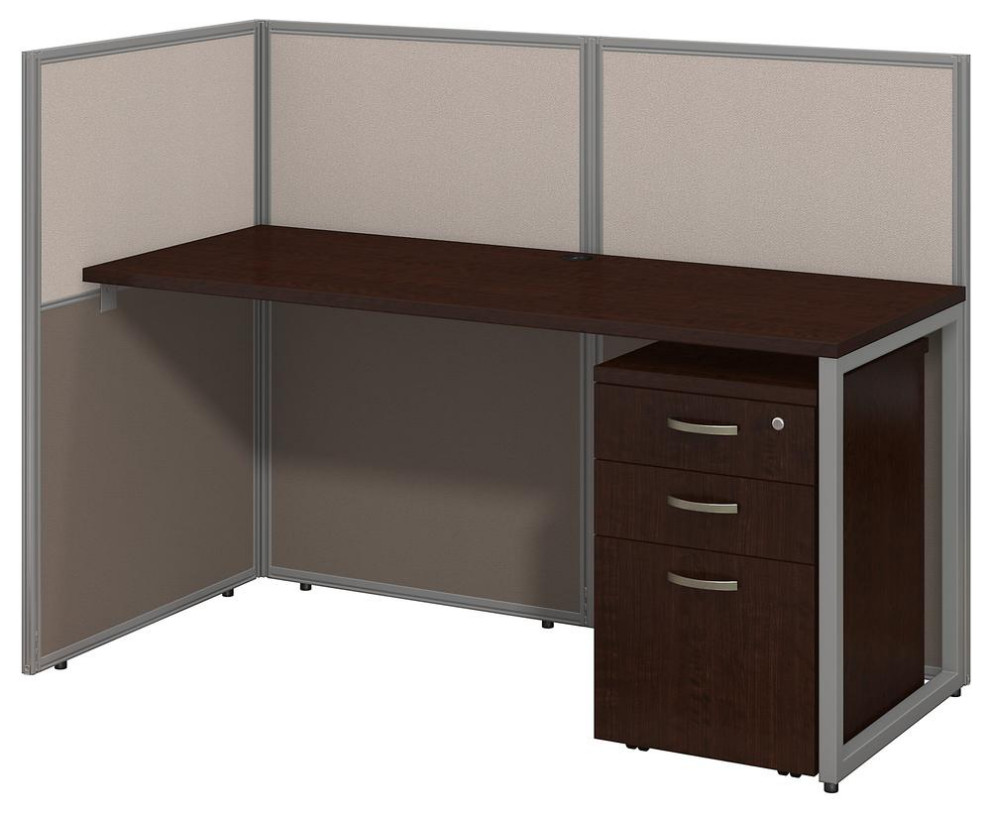 Easy Office 60W Straight Desk Open Office With Mobile File Cabinet ...