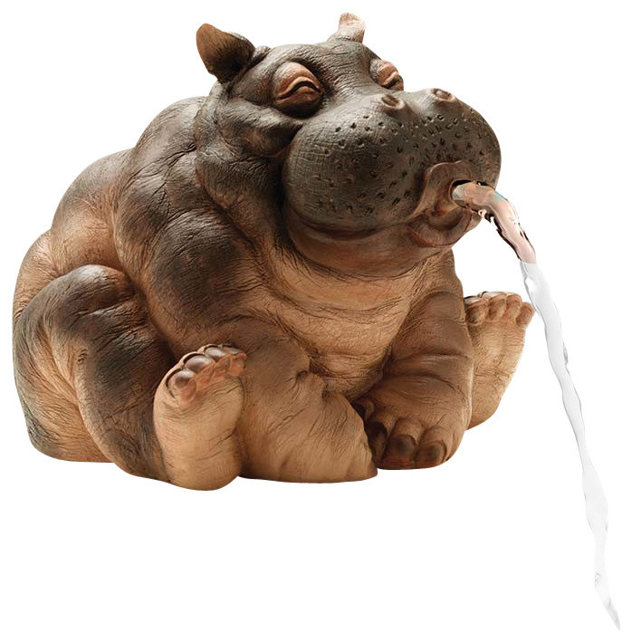 Hanna the Hippo Spitter Piped Statue - Contemporary - Decorative ...