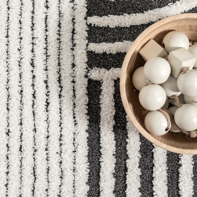 nuLOOM Ollie Modern Striped Tasseled Area Rug, 4'x6' - Contemporary ...