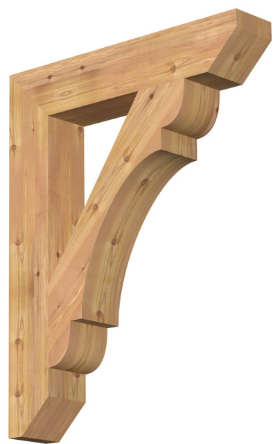 Balboa Traditional Bracket, 16"Dx28"H, 4"W Western Red Cedar/Rough Sawn ...