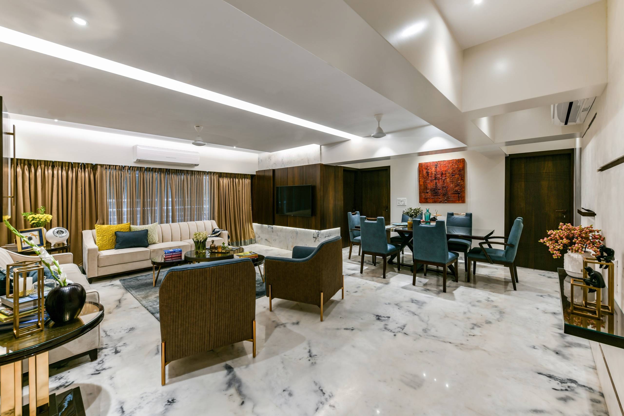 15 of the Best False Ceiling Designs From Indian Open-Plan Spaces