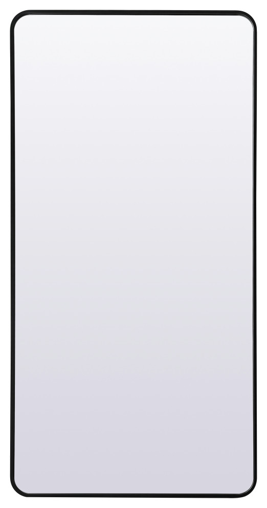 Soft Corner Metal Rectangle Full Length Mirror 30X60 Inch, Black ...