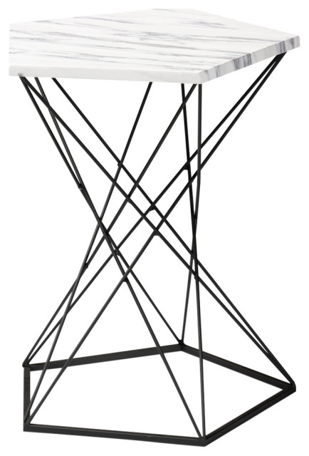 Raven Contemporary End Table, Black - Industrial - Side Tables And End ...