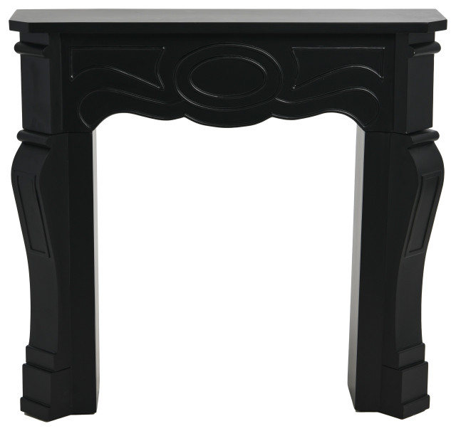 Small Victorian Decorative Fireplace Mantel, Black - Traditional ...