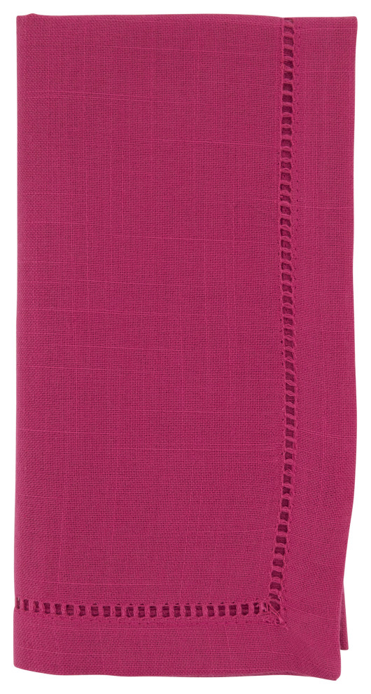Classic Hemstitch Border Dinner Napkin, Set of 12, 20" X 20" - Napkins ...