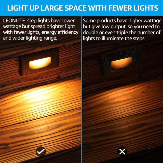 6 Pack 3CCT Dimmable 120-277V Step Light LED, 2700K/3000K/4000K ...