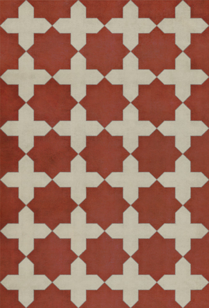 Pattern 23 Red Like Crimson 38x56 Vintage Vinyl Floorcloth ...