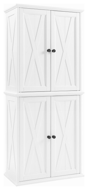 Clifton Tall Pantry Distressed White 2 Stackable Pantries ...