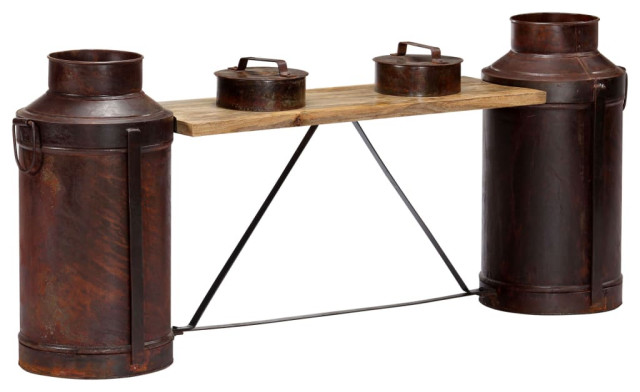 vidaXL Bench Entryway Bench Hall Bench Solid Mango Wood Milk Bottle ...