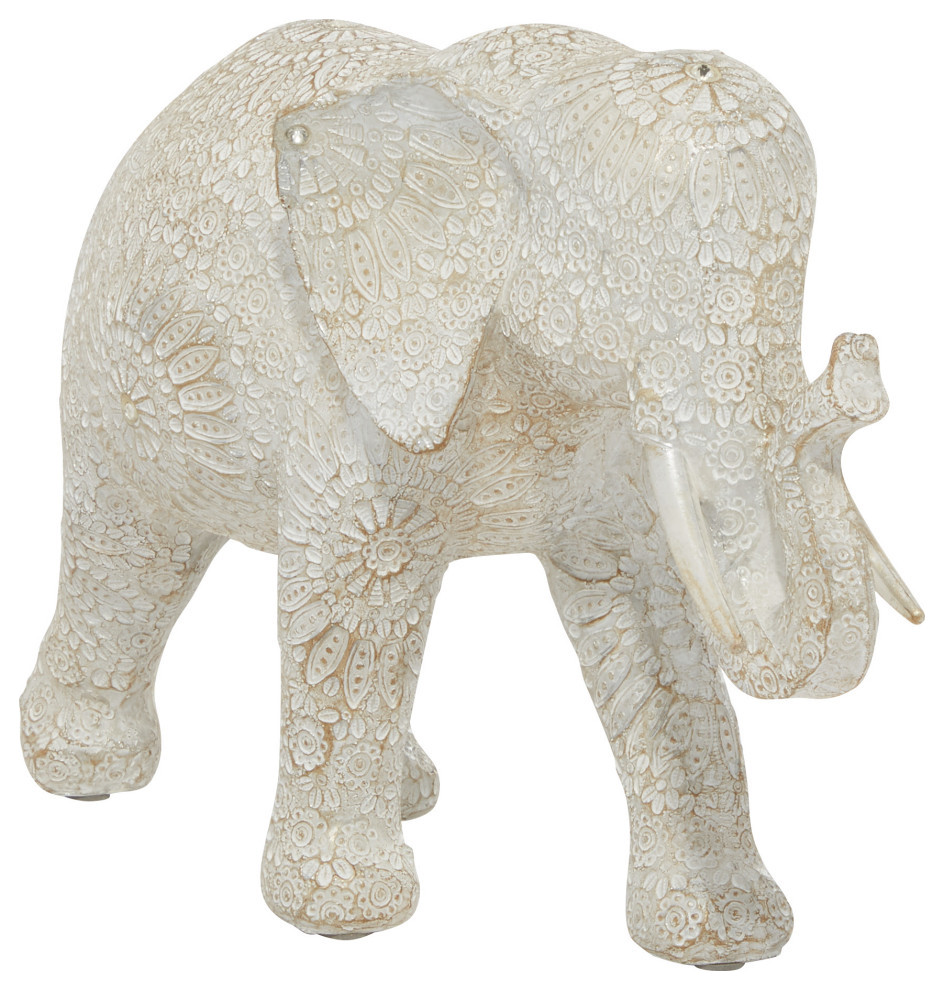 Eclectic White Polystone Sculpture 38297, 5" x 14" x 9" - Mediterranean ...