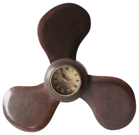Wooden Propeller Clock - Beach Style - Desk And Mantel Clocks - by ...