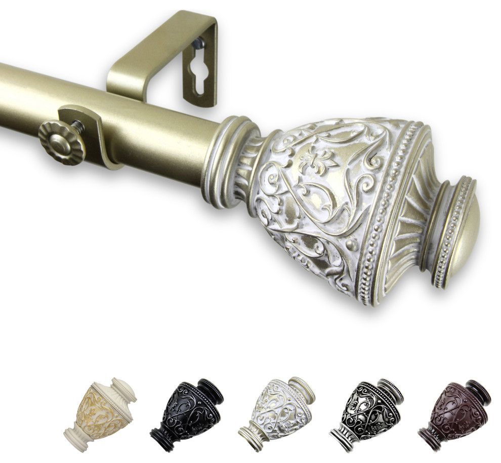 Rona 1" Curtain Rod 28-48", White, 66-120" - Victorian - Curtain Rods ...