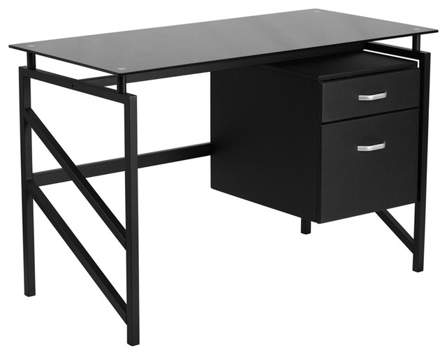 2-Drawer Glass Desk Nan-Wk-036-Gg - Transitional - Desks And Hutches ...
