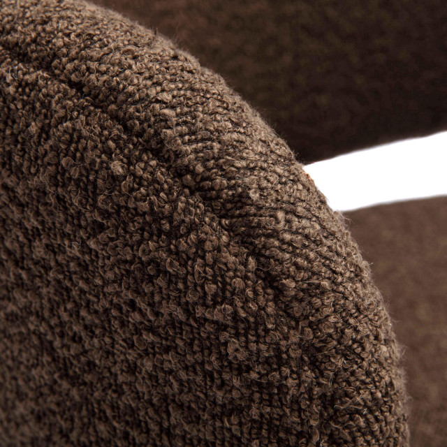 Margaret Chocolate Brown Boucle Dining Chair Brown - Contemporary ...