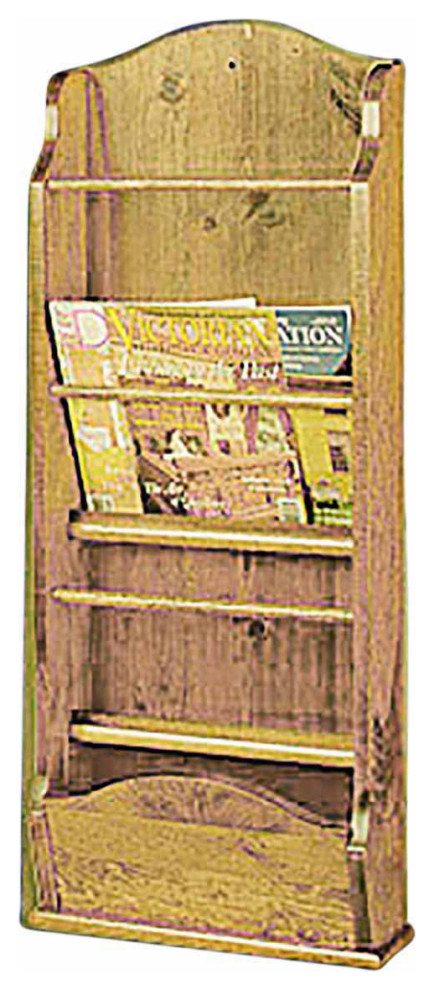 Magazine Rack Wall Mounted Heirloom Pine 40"H | - Transitional ...