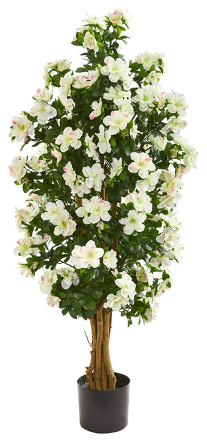 57" Azalea Artificial Tree - Transitional - Artificial Flower ...