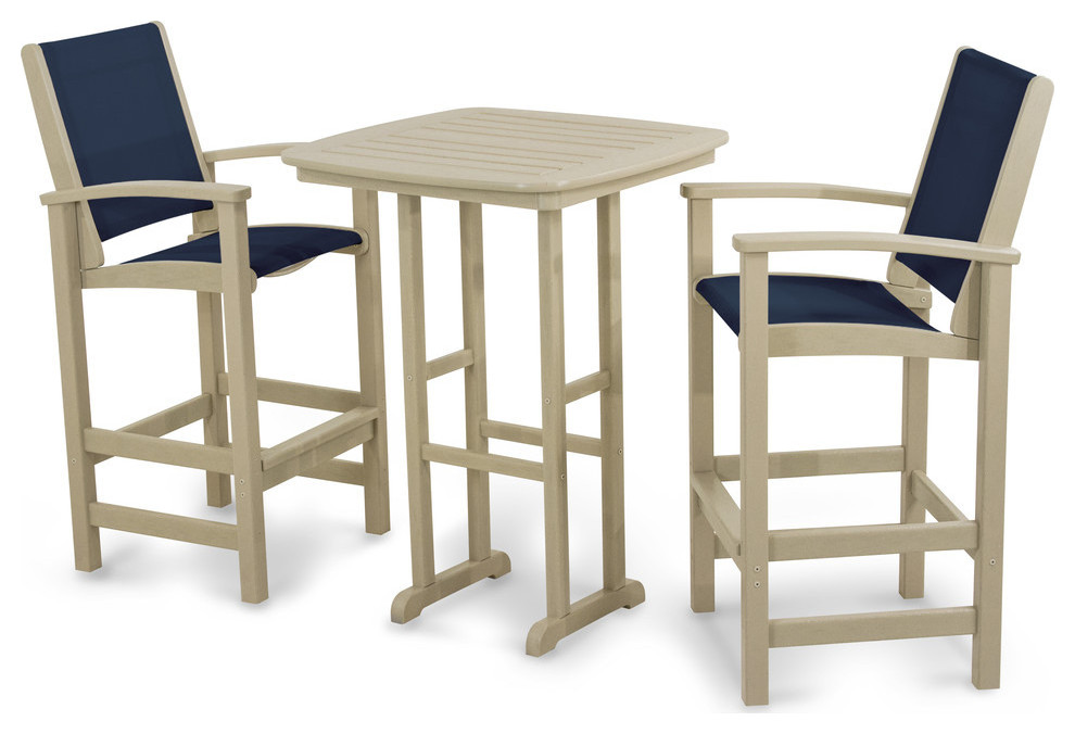 Polywood Coastal 3-Piece Bar Set - Contemporary - Outdoor Pub And ...