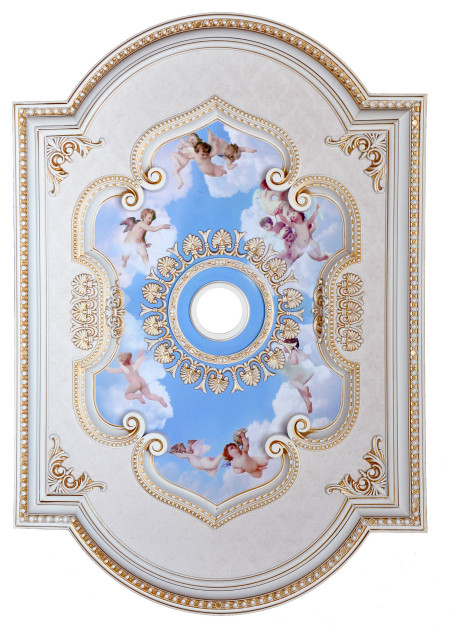 Artistry Lighting, Rectangular 51" x 36" White Ceiling Medallion ...