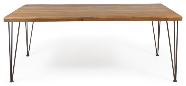 Eleanor Indoor 72" Rectangular Acacia Wood Dining Table - Industrial - Dining Tables - by ...