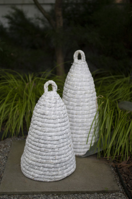 Kalalou A6232 White Bee Skeps - Short - Beach Style - Decorative ...