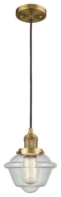Innovations 1-LT LED Small Oxford 8" Mini Pendant - Brushed Brass ...