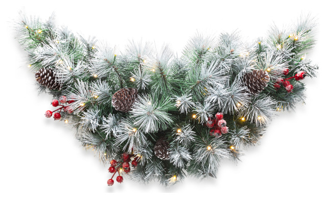 3' Pre-Lit Artificial Christmas Swag - Traditional - Wreaths And ...
