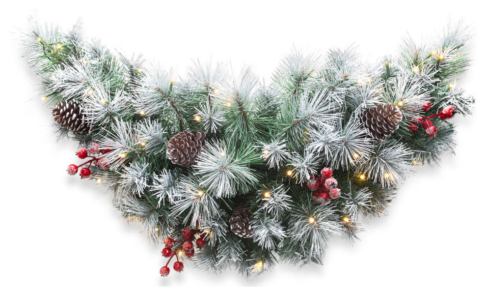 3' Pre-Lit Artificial Christmas Swag - Traditional - Wreaths And ...
