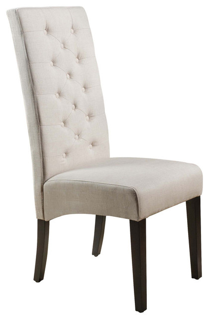 GDF Studio Darby Tall Back Linen Dining Chairs, Set of 2 - Transitional ...