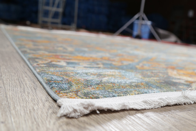 Vintage-Style Damask Oriental Heat-Set Distressed Area Rug, 9 X 12 Ft ...